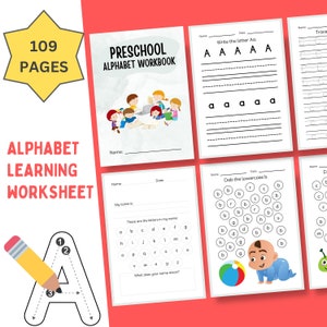 Printable Kid Alphabet Learning Pages, Children ABC Workbook ...