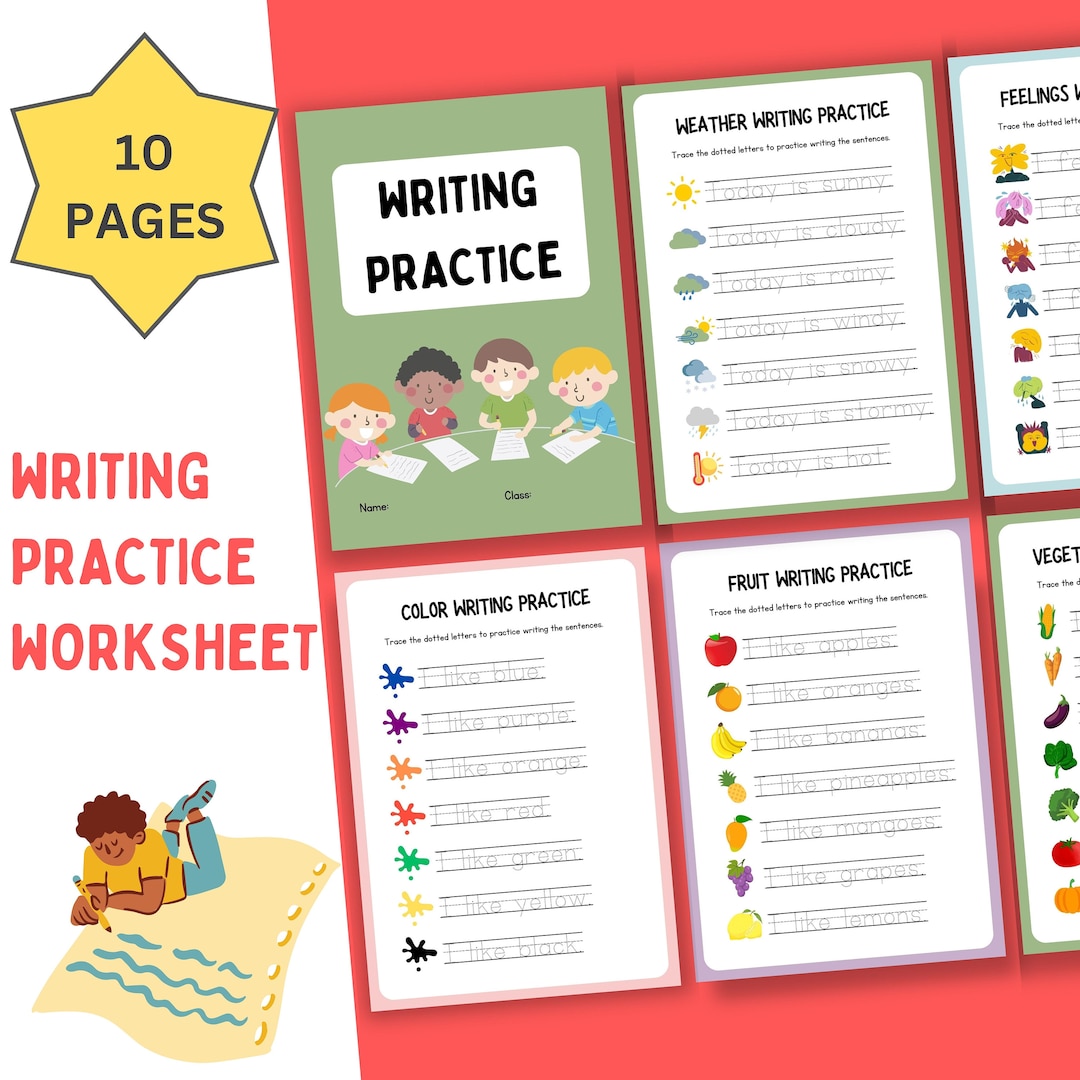 Printable Kids Writing Practice, Educational Writing Exercises, Fun ...