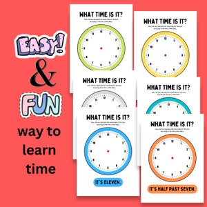 Printable Kids Clock Learning Worksheets, Children Time Practice Sheet ...