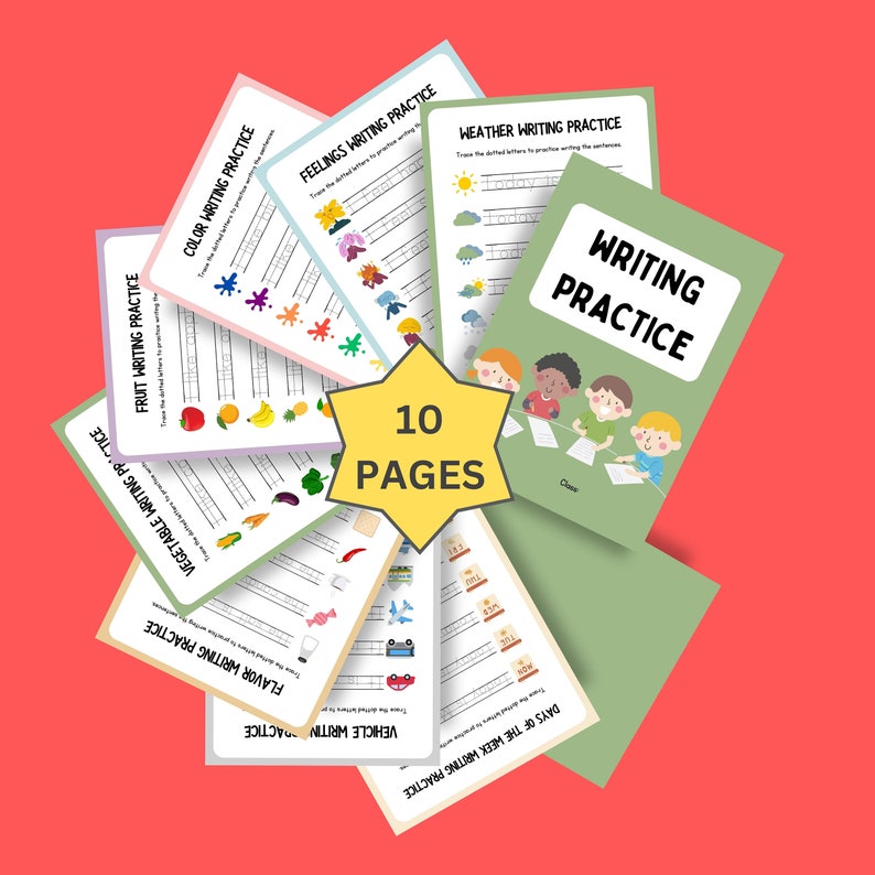 Printable Kids Writing Practice, Educational Writing Exercises, Fun ...