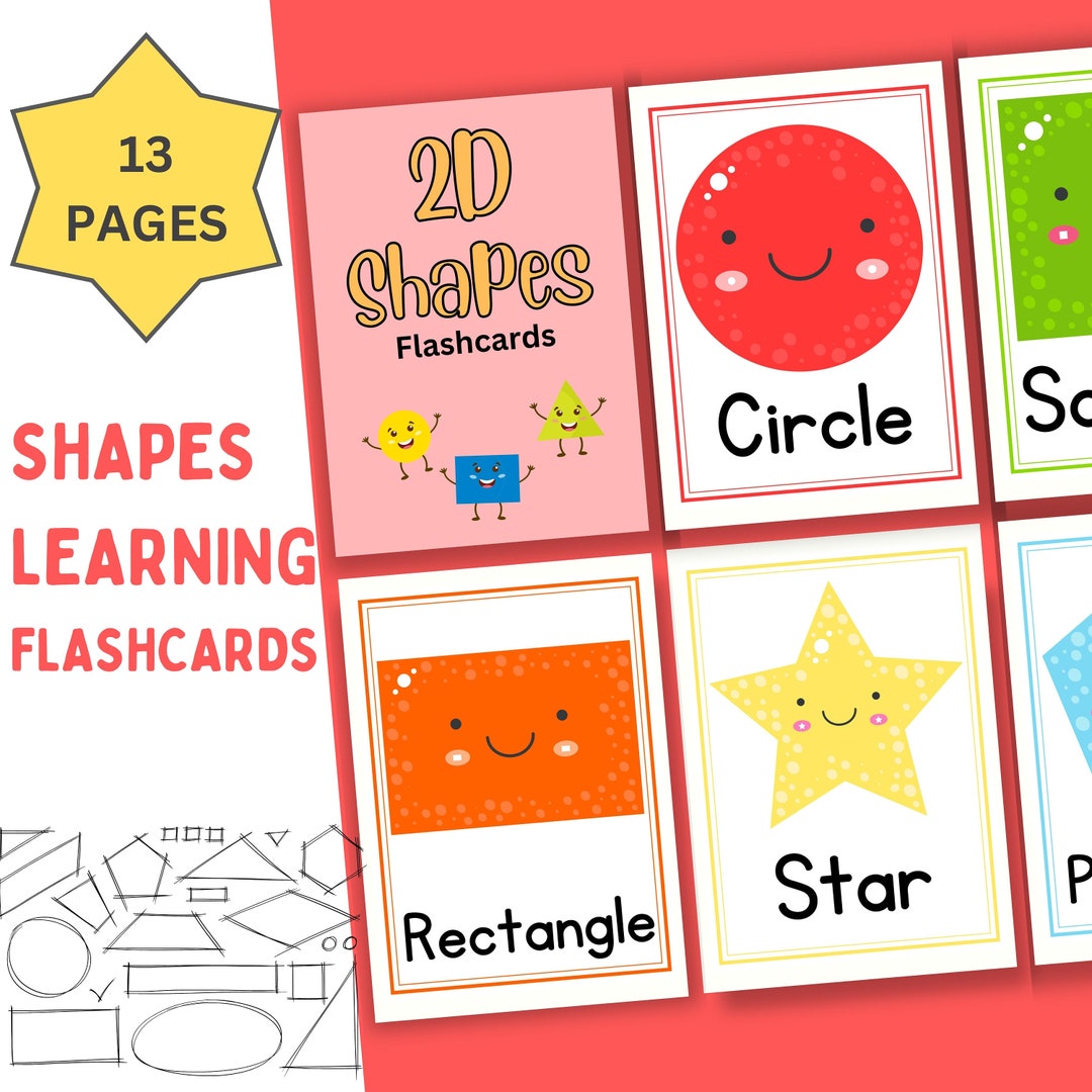 Basic Shapes Learning Flashcards, Card Game, Montessori Activity ...