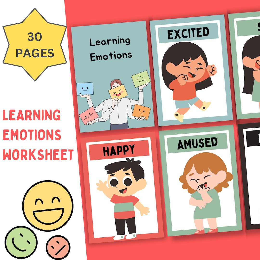 Children's Emotion Learning Template, Printable Feeling Activity Sheet ...