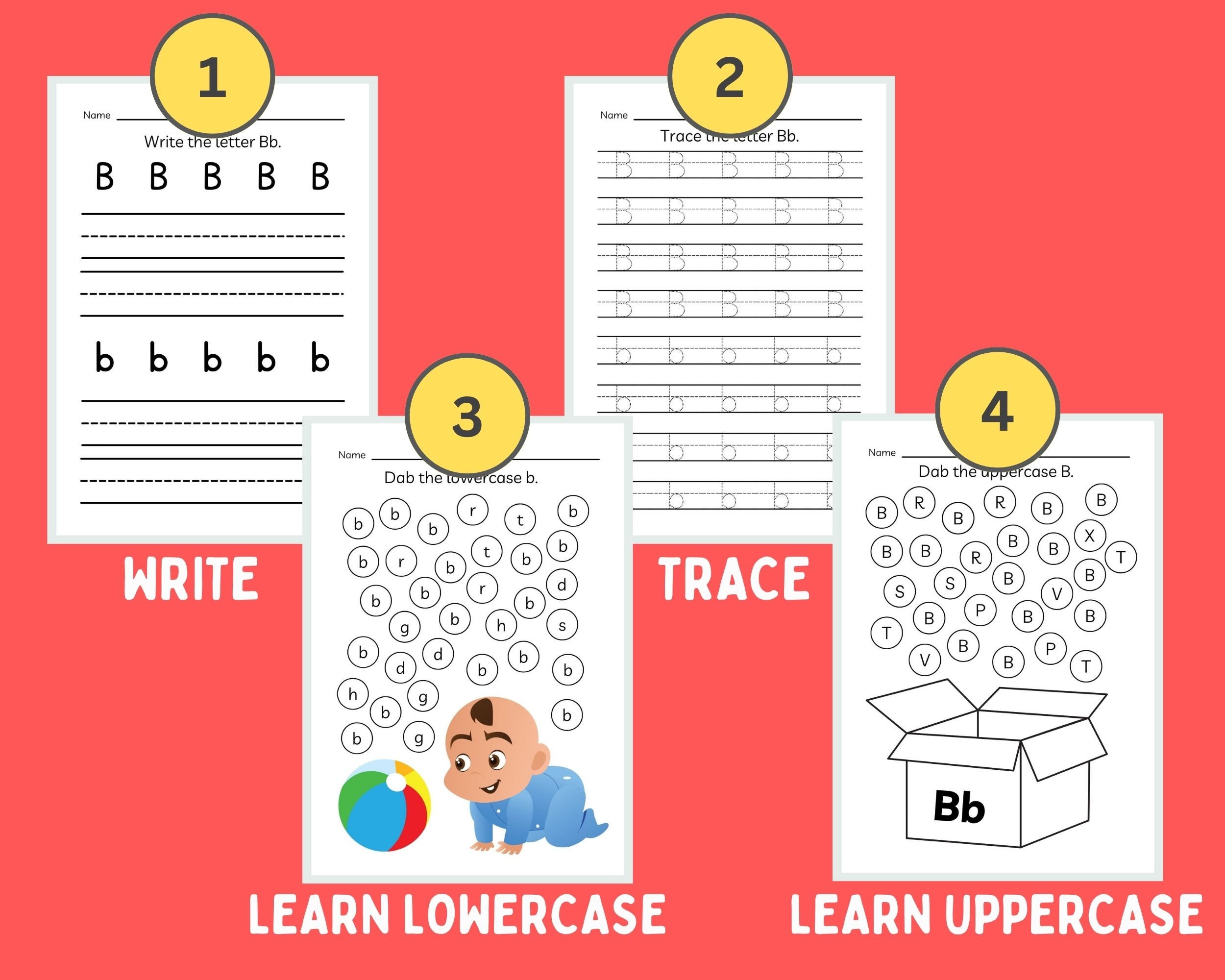 Printable Kid Alphabet Learning Pages, Children ABC Workbook ...