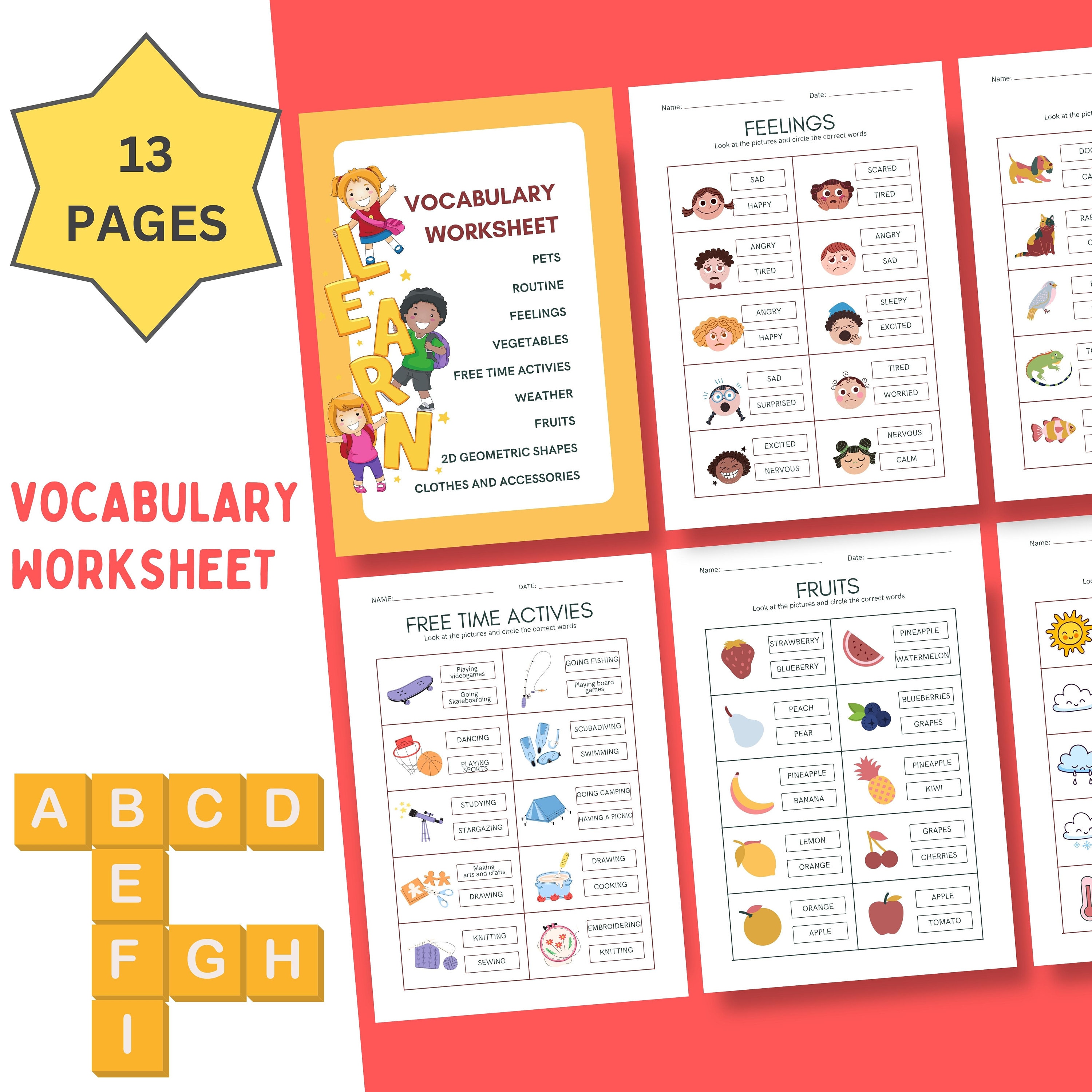 Vocabulary Worksheet, Vocabulary Practice Sheet, Language Learning ...