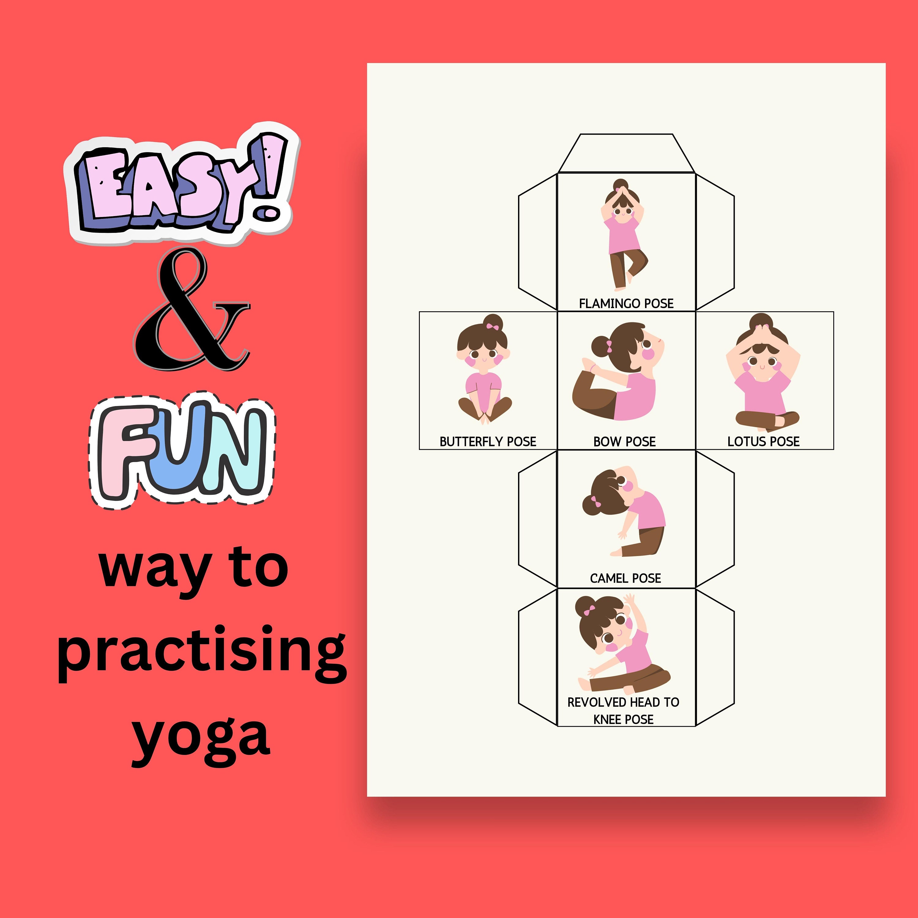 Kids Yoga Pose Cube, Children’s Yoga Pose Dice, Montessori Printables ...