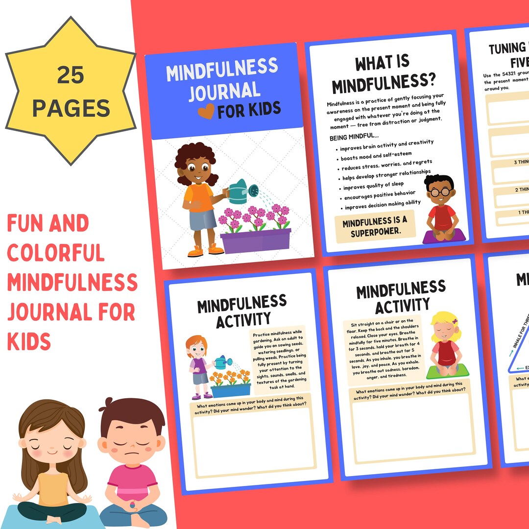 Mindfulness Journal for Kids, Kids Relaxation Guide, Homeschooling ...