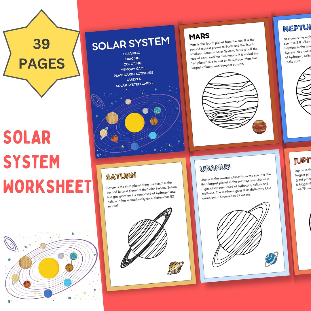 Kids Space Exploration Workbook, Printable Solar System Activities ...