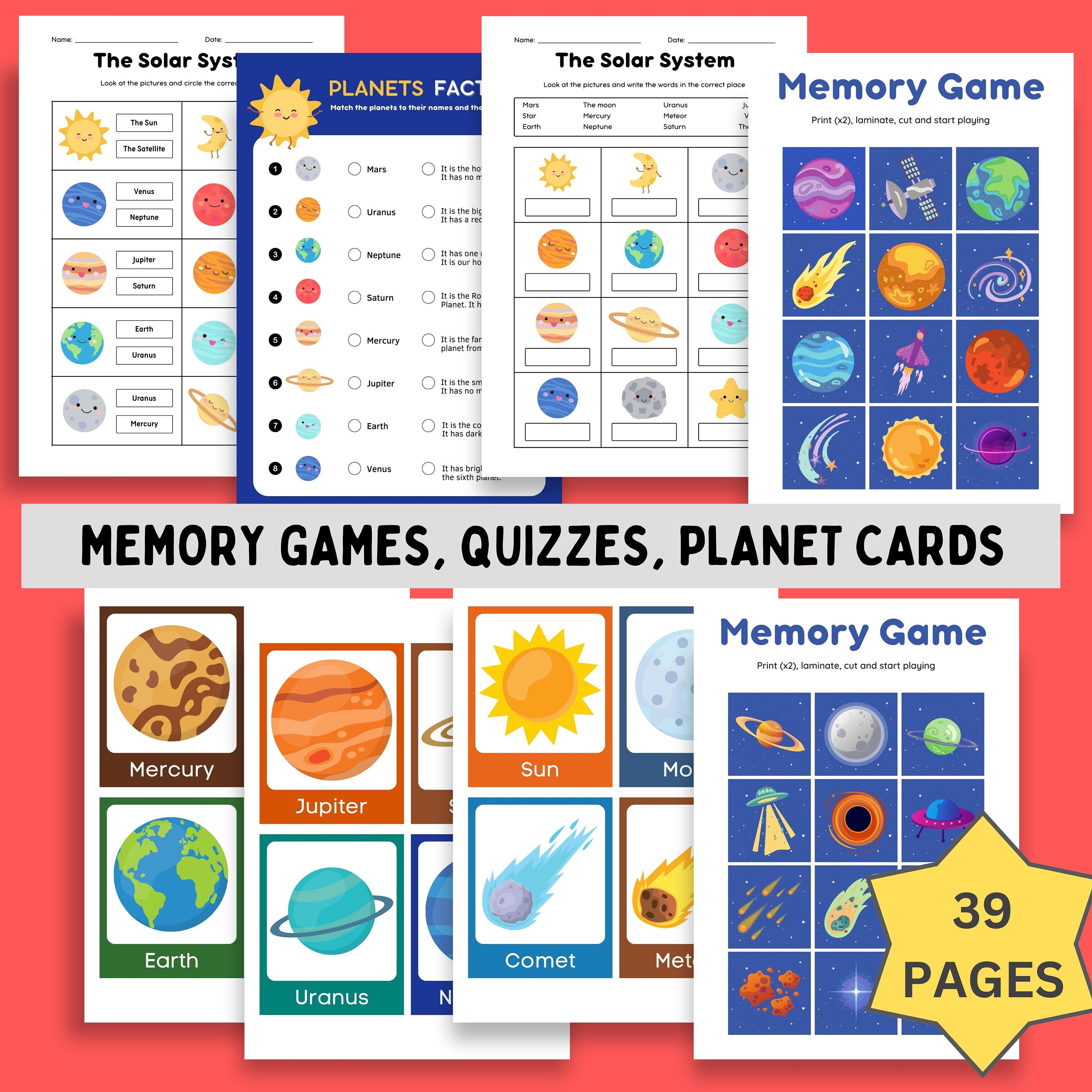 Kids Space Exploration Workbook, Printable Solar System Activities ...