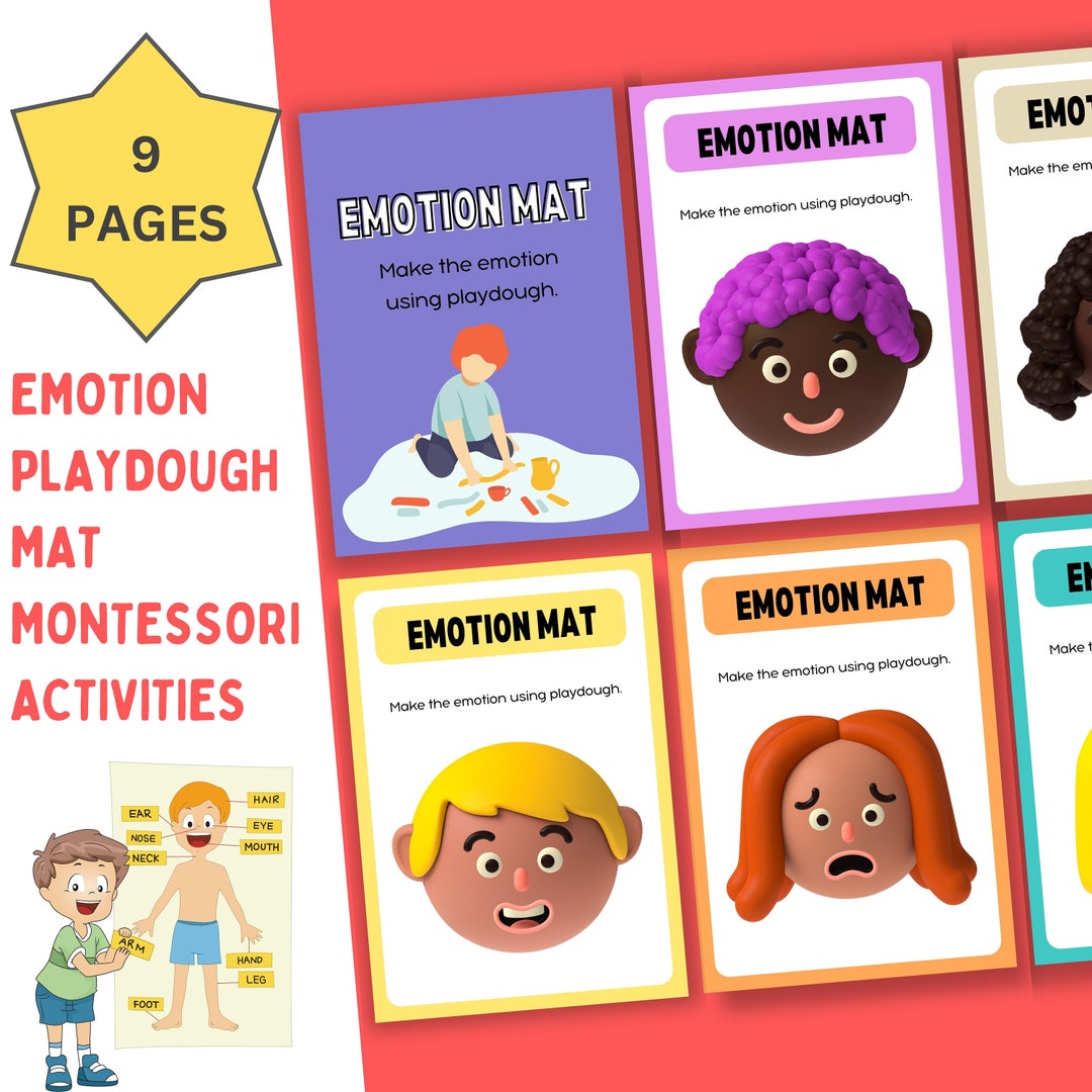 Emotion/feelings Playdough Mat, Montessori Activity, Homeschooling ...