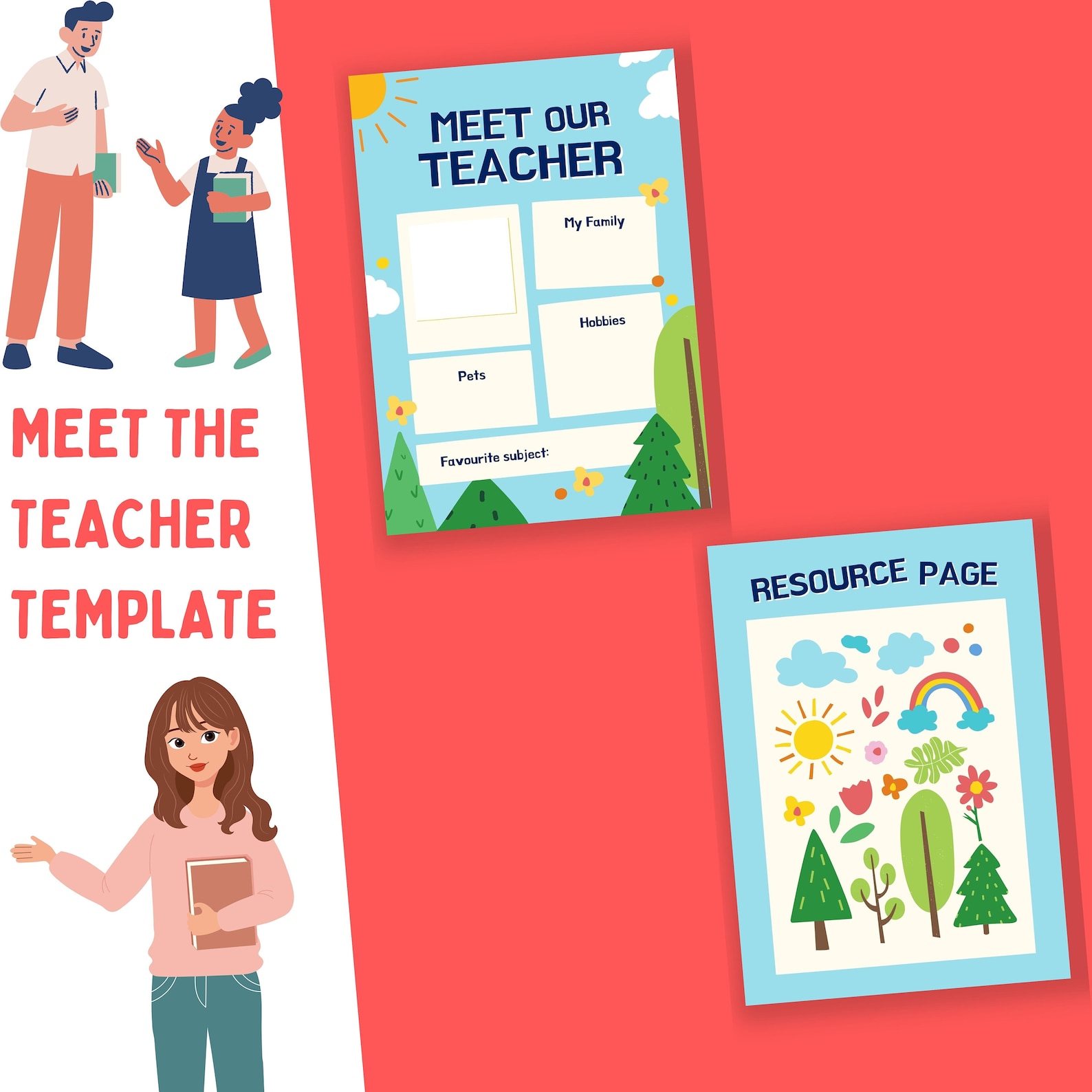Teacher Introduction Template, Back to School Meet the Teacher ...