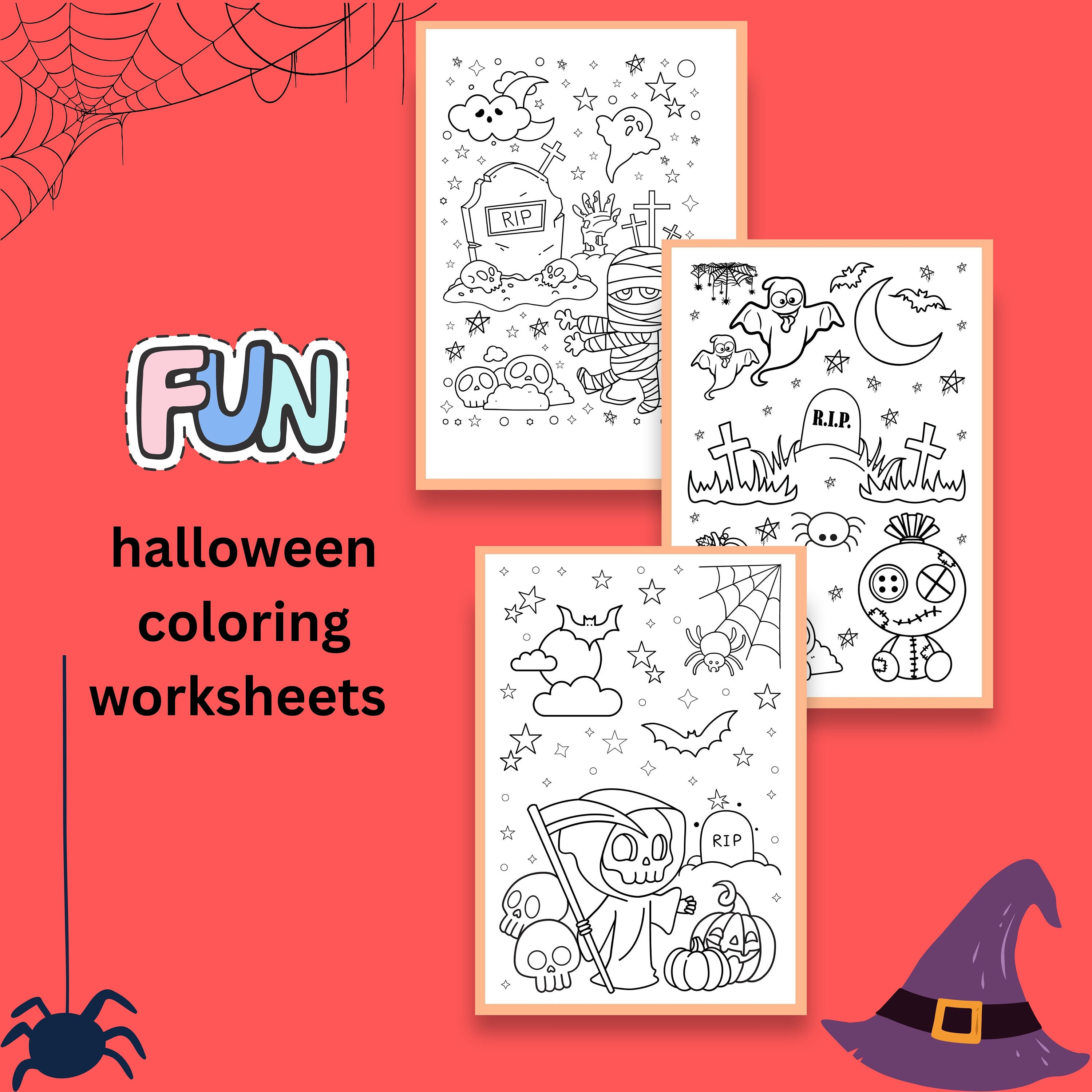 Printable Kids Halloween Coloring Pages, Children's Halloween Activity ...