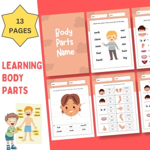 Body Parts Learning Template, Educational Kit for Kids, Body Learning ...