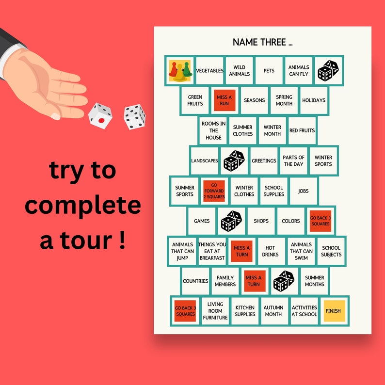 Children's Creative Thinking Game, Name Three Thing, Montessori ...