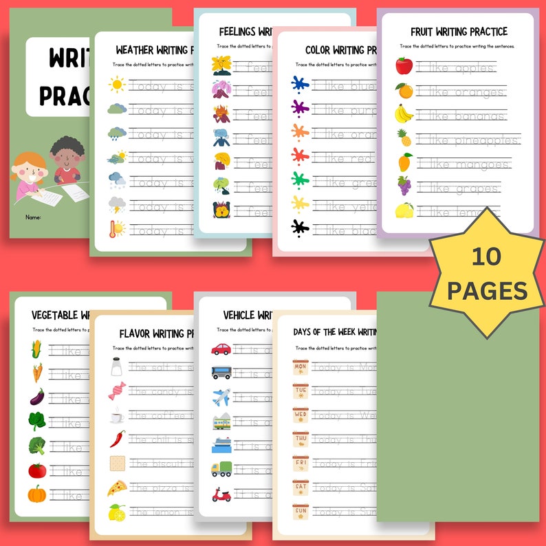 Printable Kids Writing Practice, Educational Writing Exercises, Fun ...