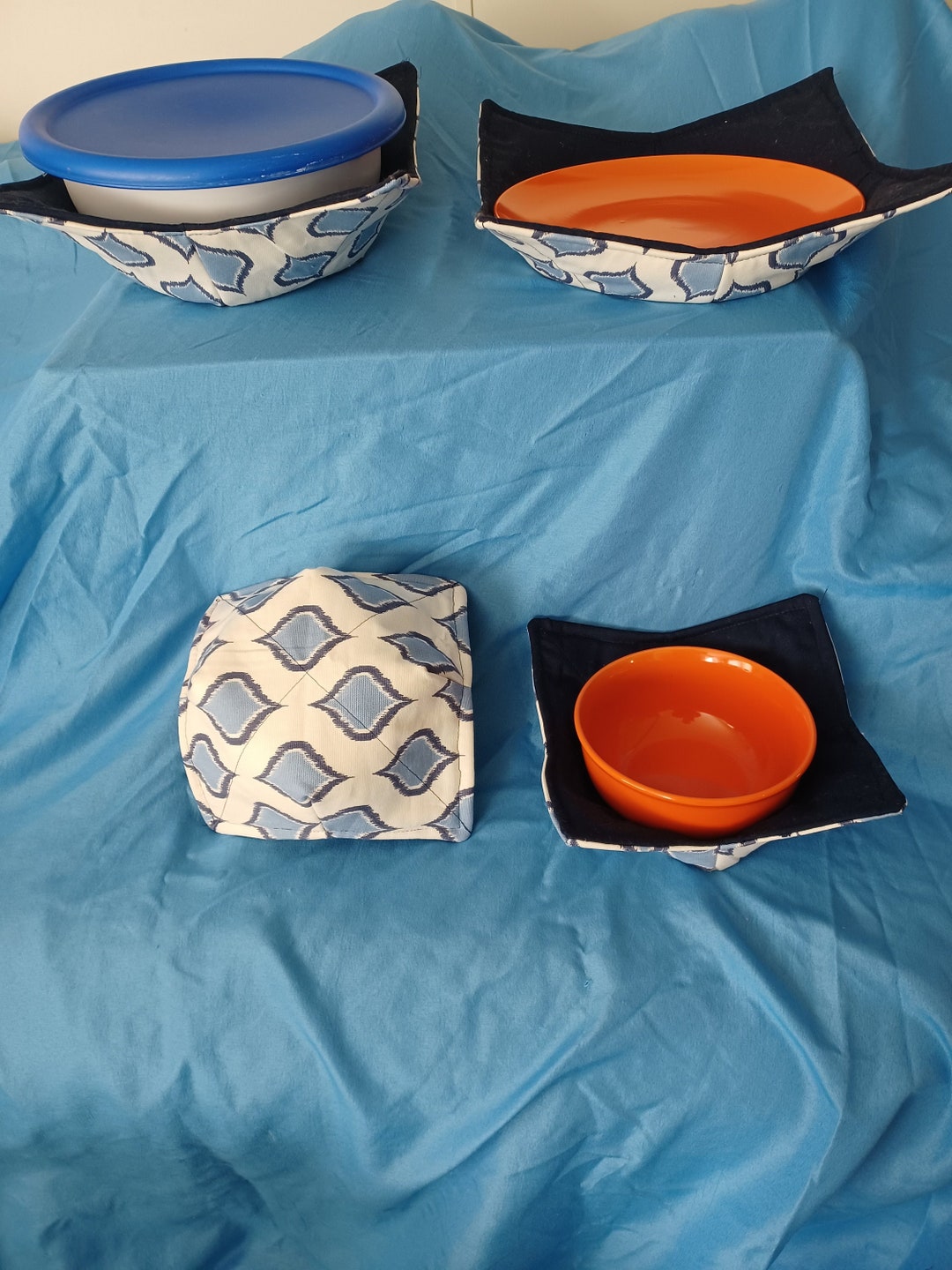 Small Bowl Cozy Blue Design - Etsy