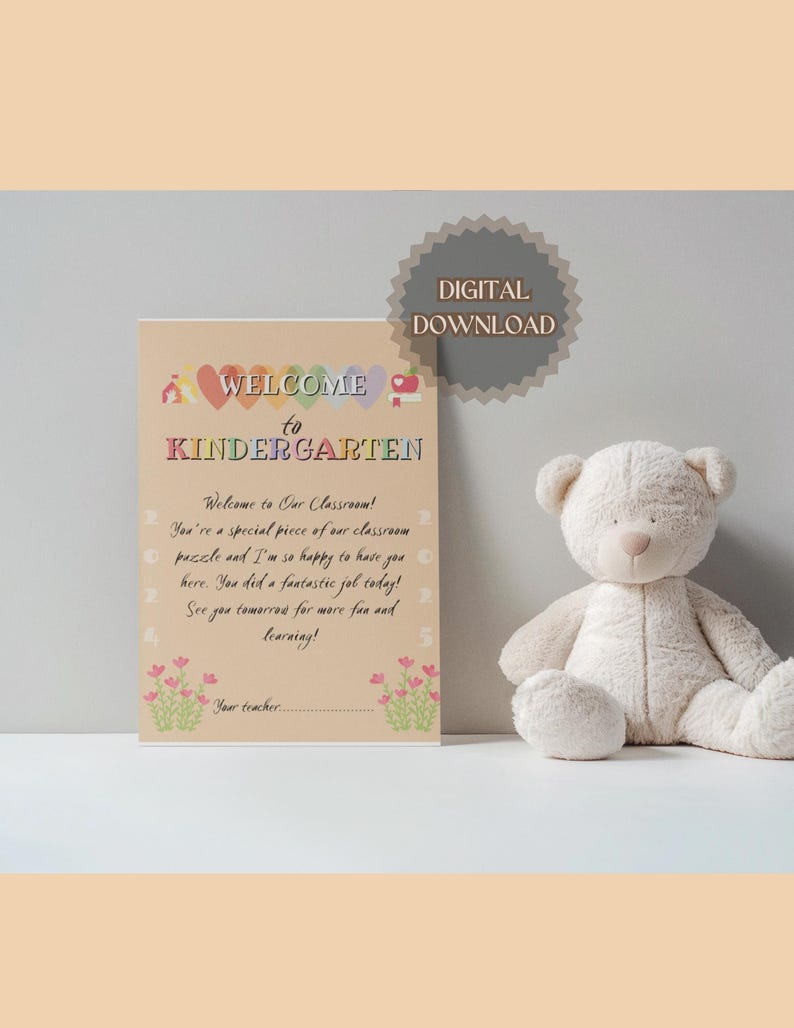 First Day of School Letter From Teacher, Printable Welcome Card, First ...
