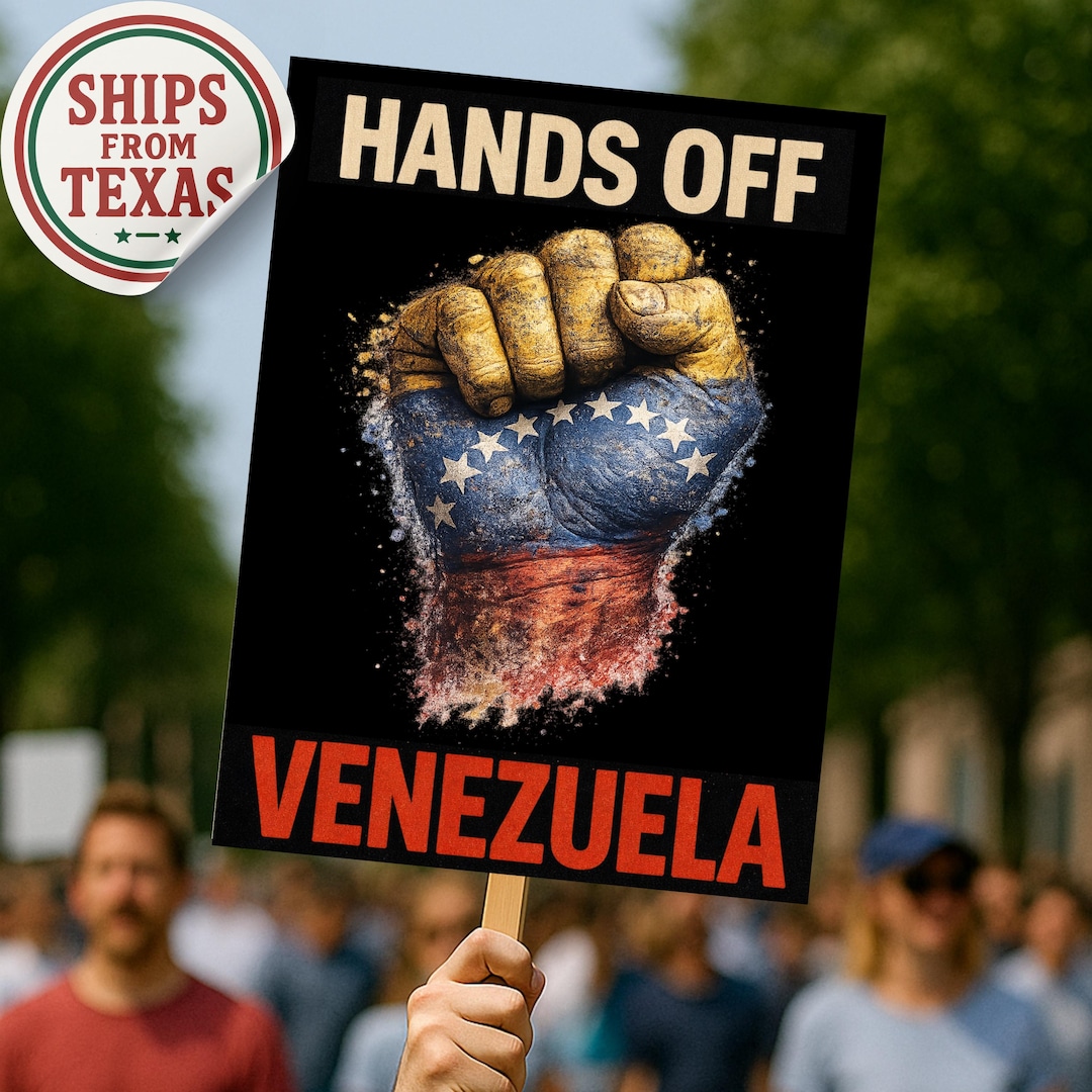 Hands off Venezuela Rally Sign, Anti War Political Protest Poster, Free ...