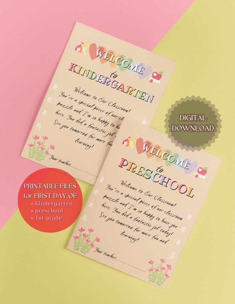 First Day of School Letter From Teacher, Printable Welcome Card, First ...