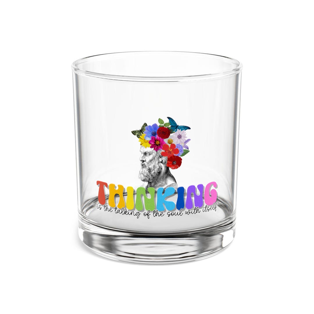 Plato Pop-art Inspired, Plato Whiskey Glass, Philosophy Rocks Glass ...