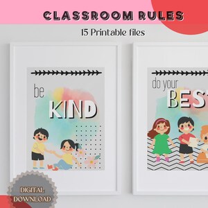 Classroom Rules Preschool, Digital Classroom Rules Posters, Printable ...