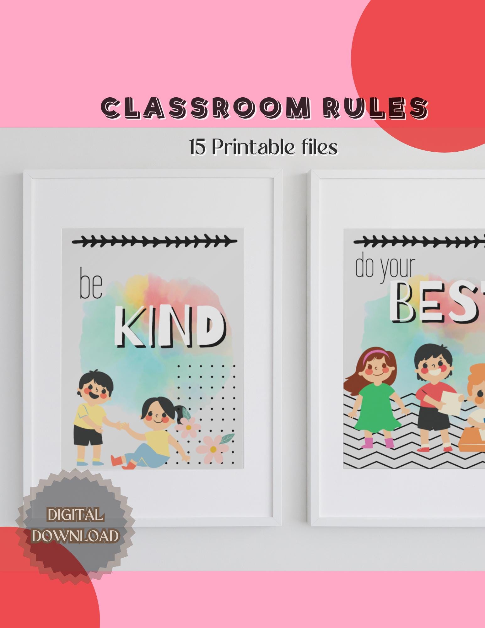 Classroom Rules Preschool, Digital Classroom Rules Posters, Printable ...