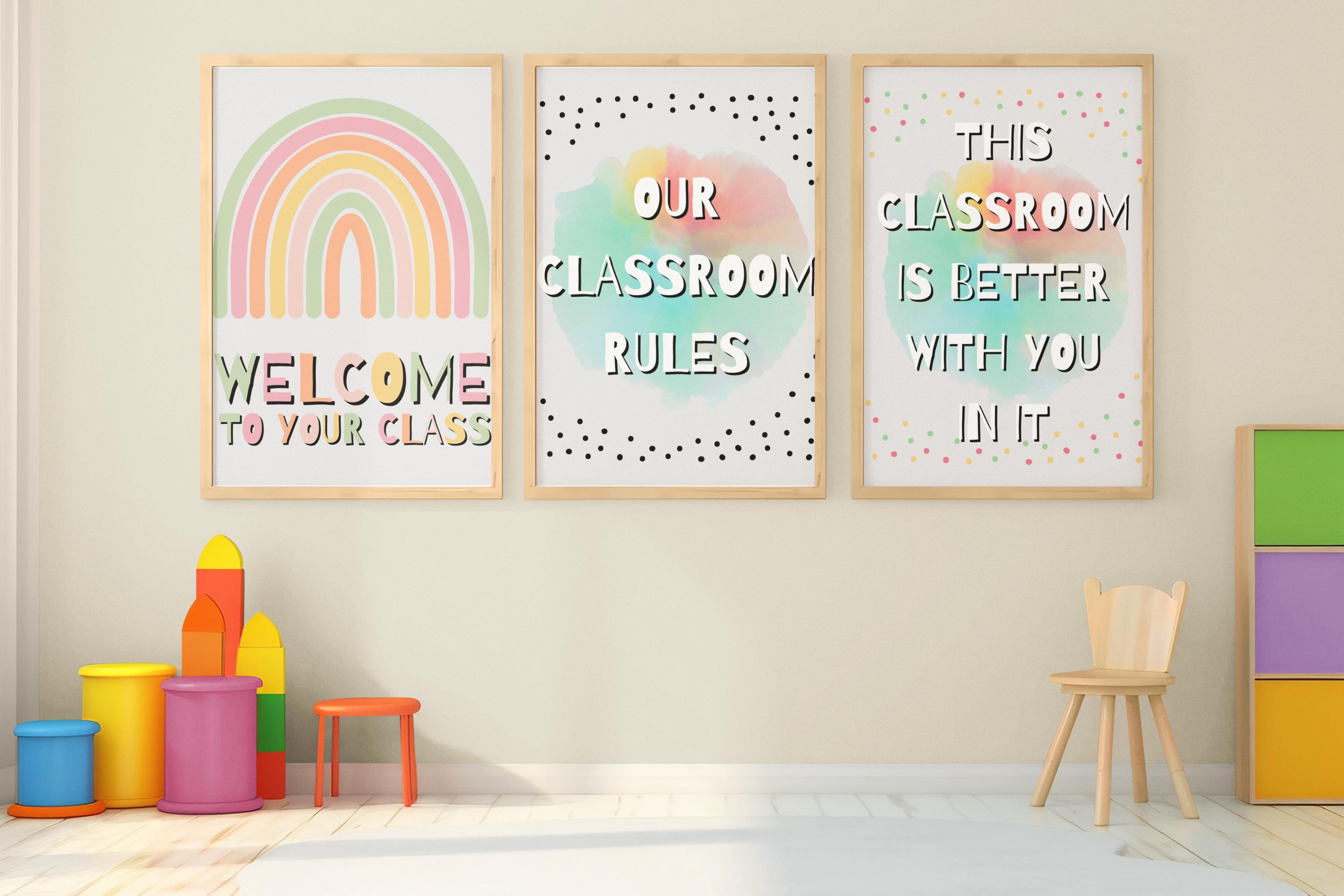 Classroom Rules Preschool, Digital Classroom Rules Posters, Printable ...