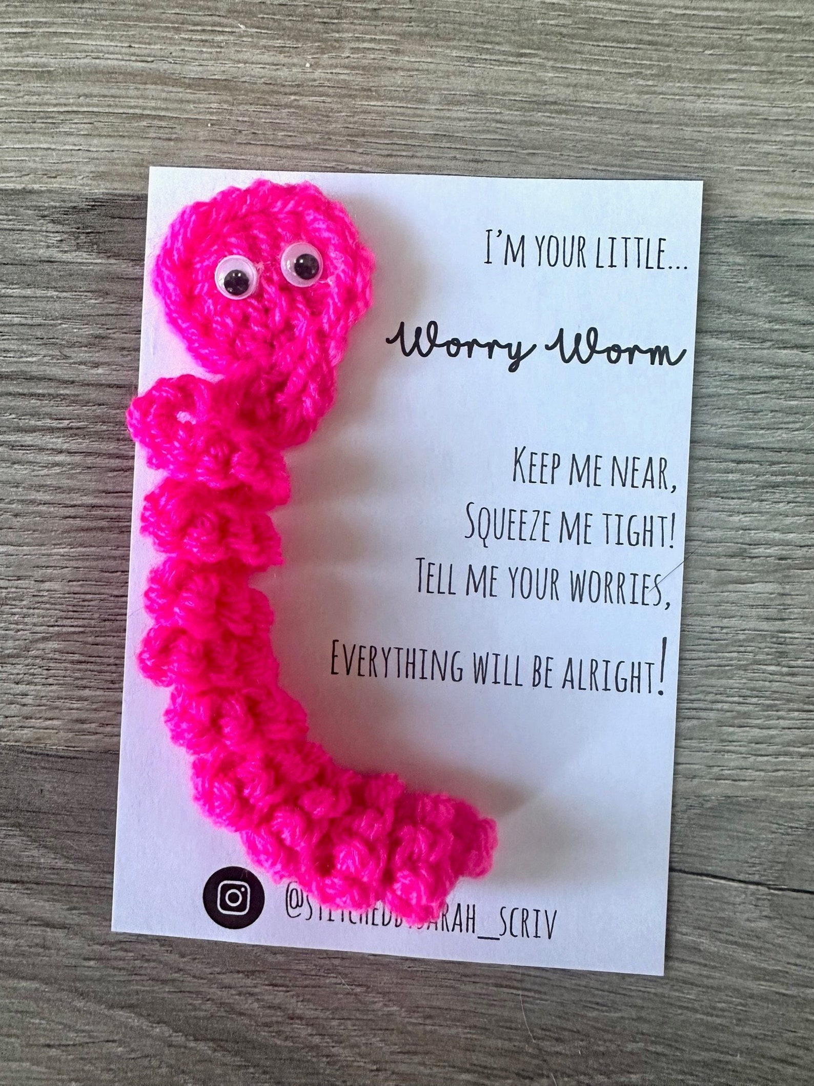 Worry Worm Crochet Anxiety Relief Starting School Fidget - Etsy