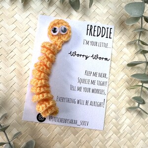 Worry Worm Personalised Crochet Keyring Starting School Letter Box Gift ...