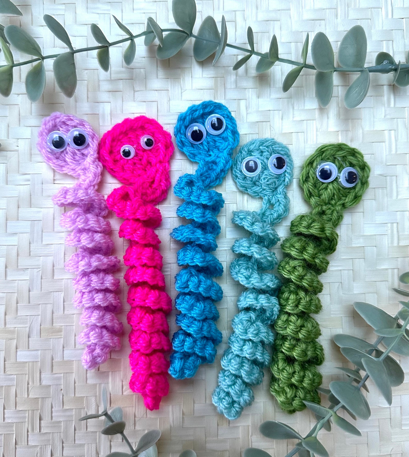 Worry Worm Personalised Crochet Keyring Starting School Letter Box Gift ...