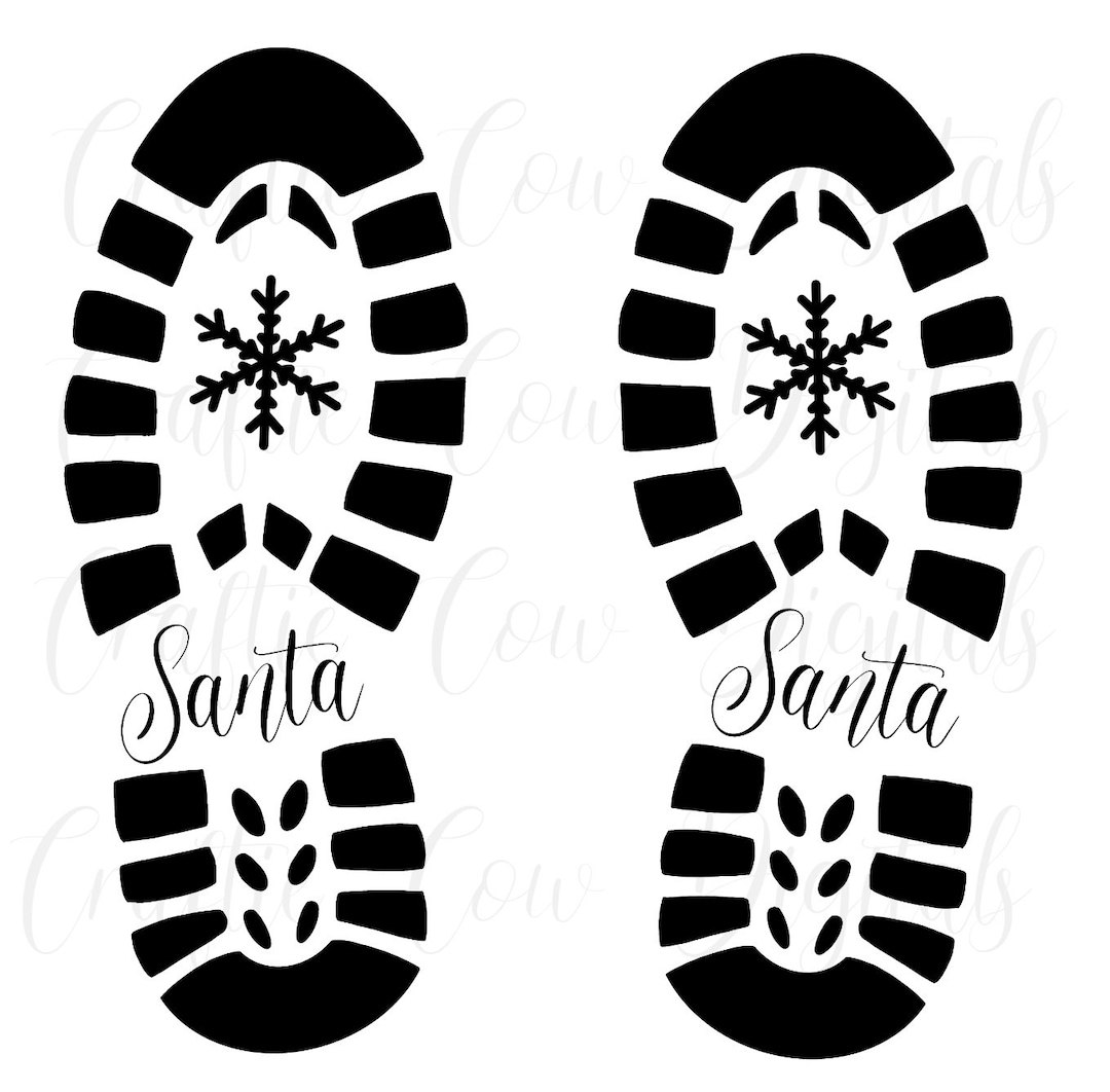 Santa Boot Print Digital Download SVG PNG DXF - Etsy