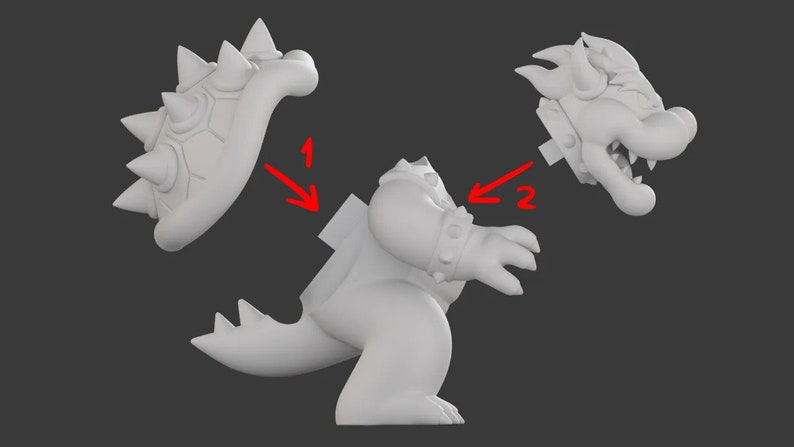 Bowser Figure super Mario Bros High Quality STL File - Etsy