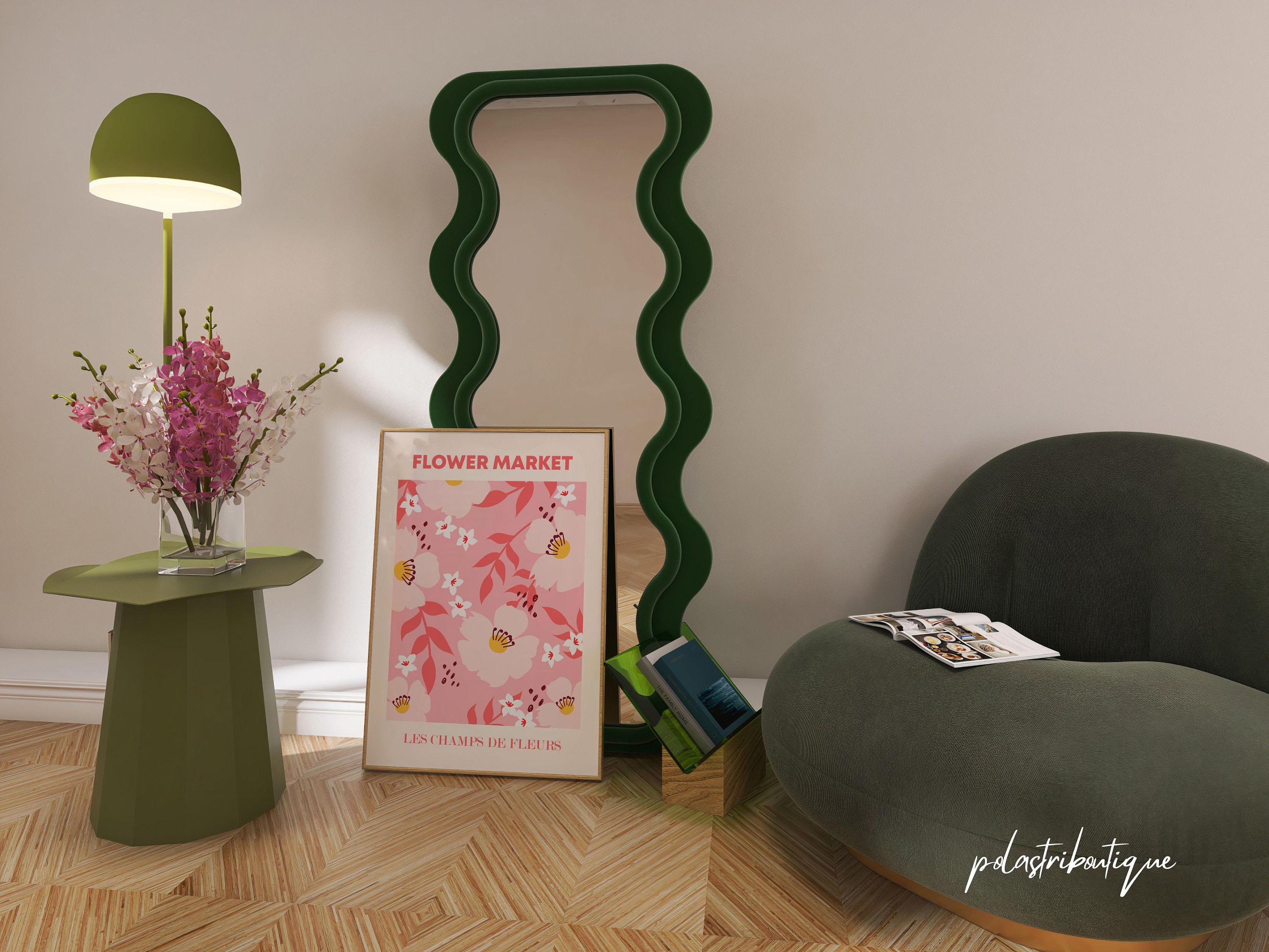 Funky Green Frame Mockup: Interior Art Print Display (digital Download ...