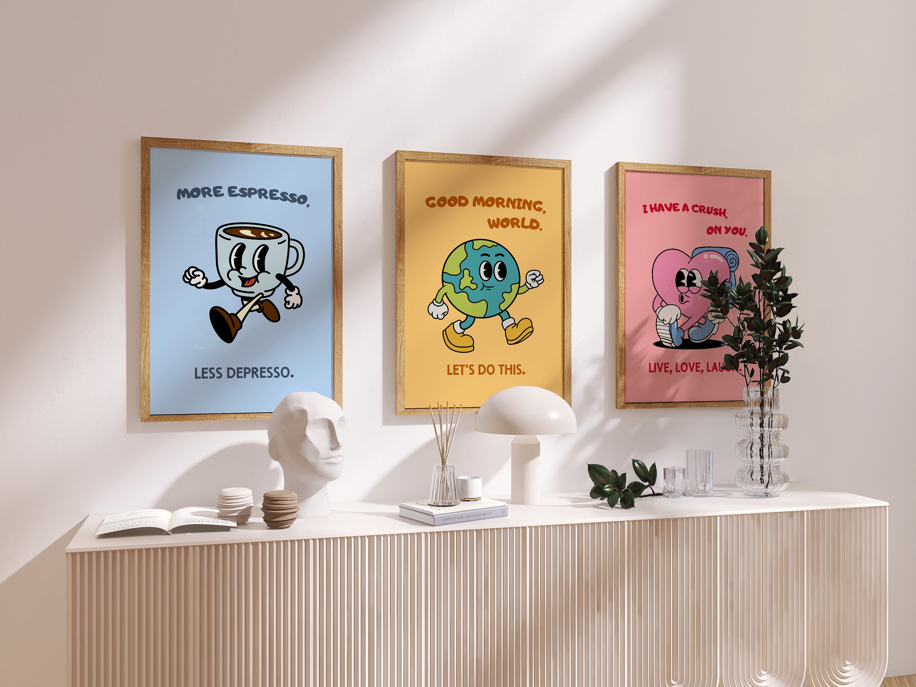 Three Vertical Frames Mockup for Photoshop, DIN A Modern Frame Template ...