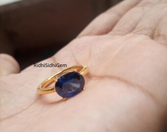 Natural Certified Round Shap Blue Sapphire/neelam 925 Sterling Silver ...