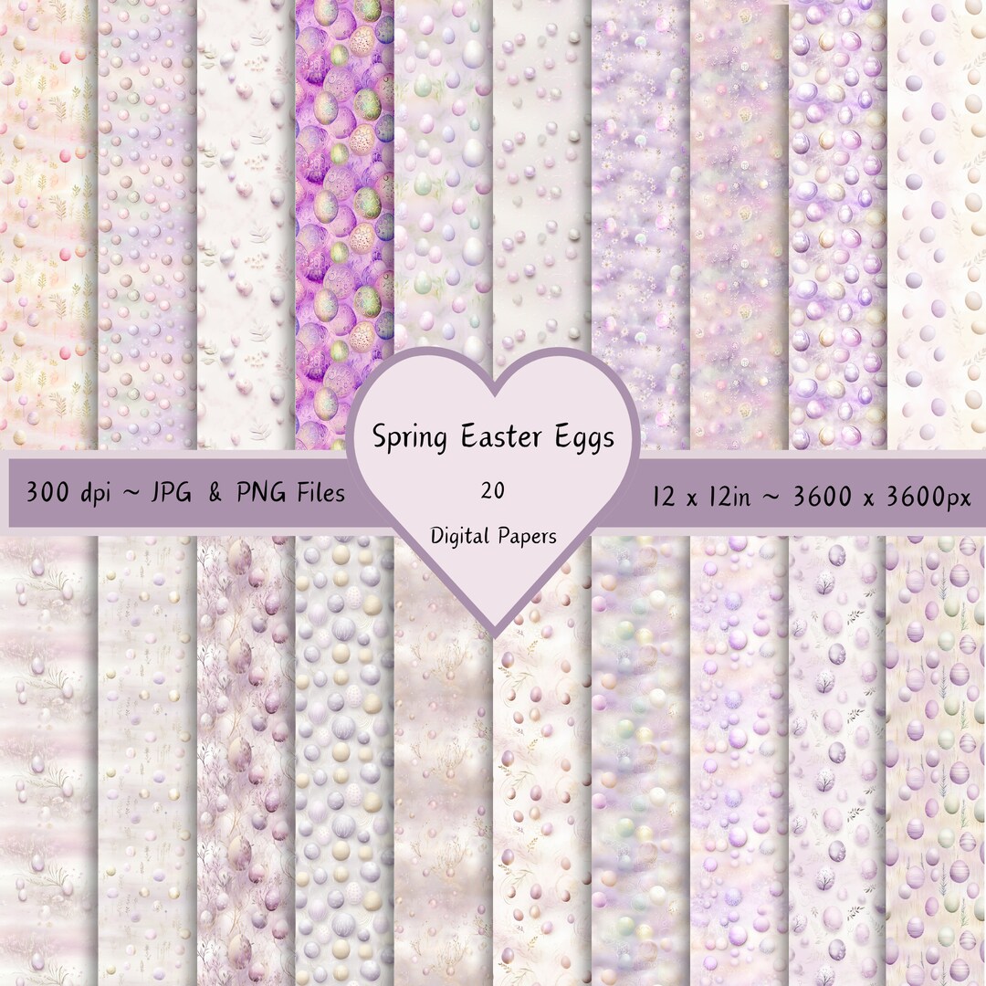 Spring Easter Eggs Seamless Digital Paper Digital Background Digipaper ...