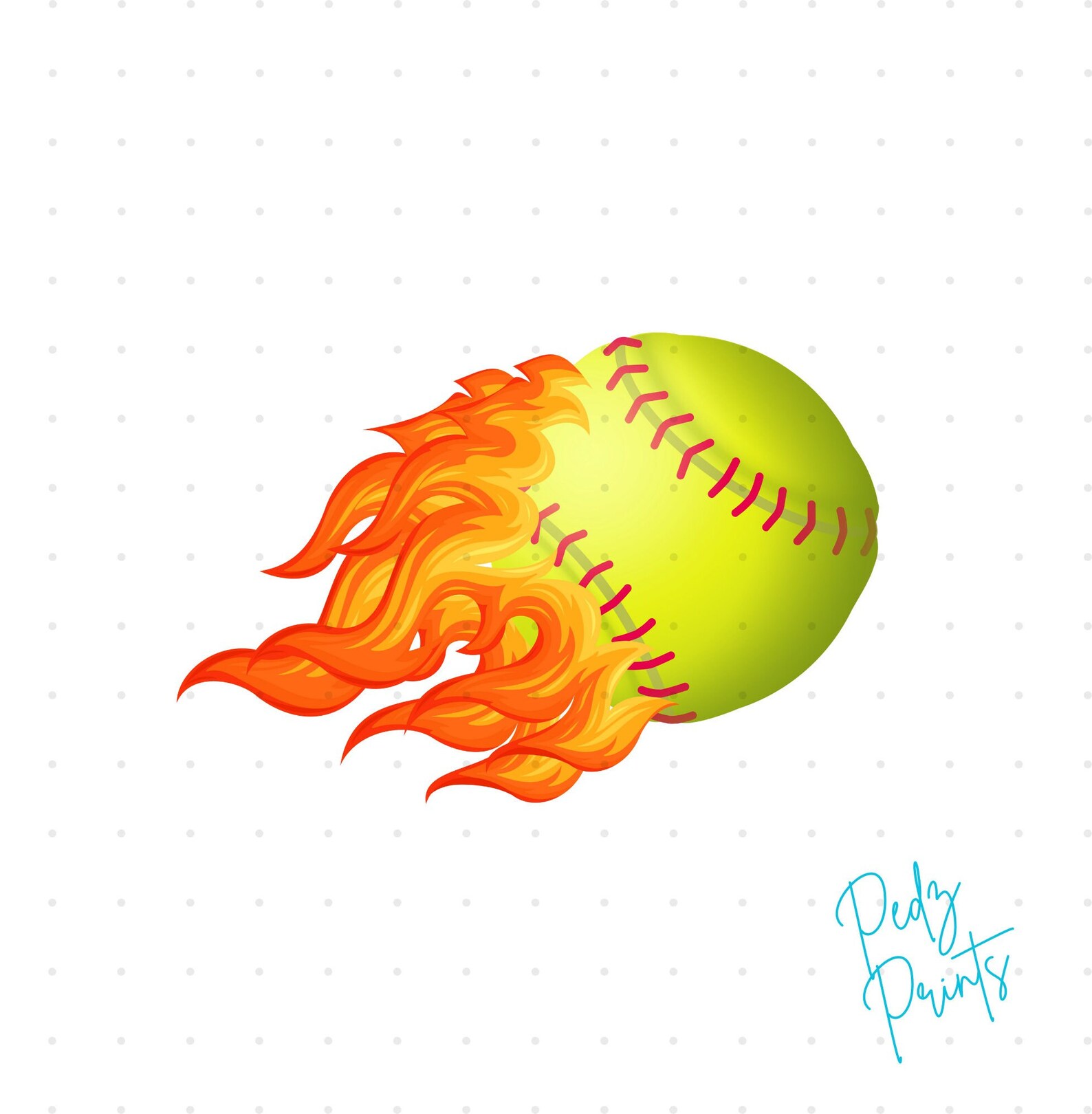 Fiery Baseball Softball PNG - Sport Digital PNG Download - Etsy