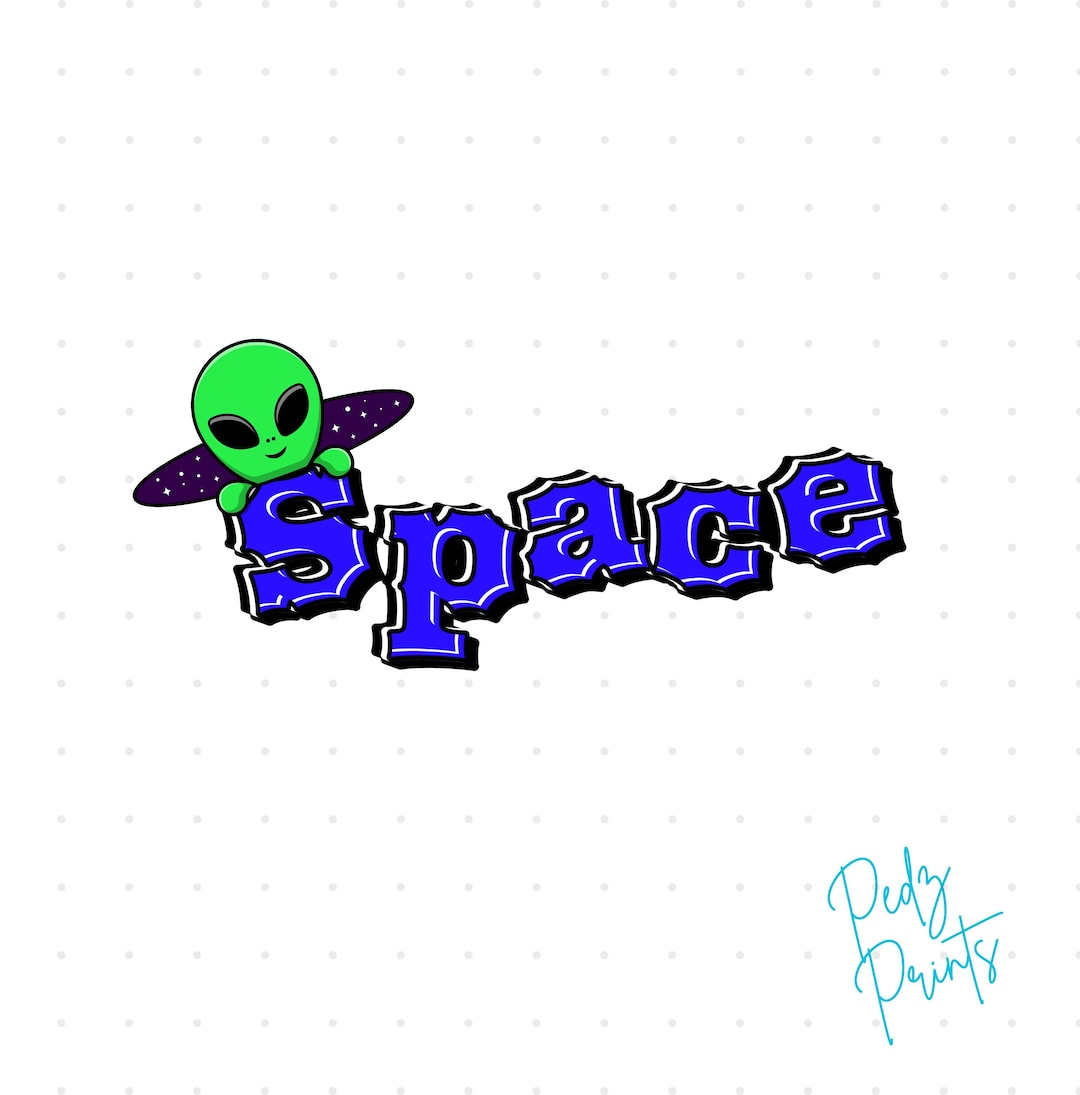 Fun Space Alien Clip Art, PNG - Etsy