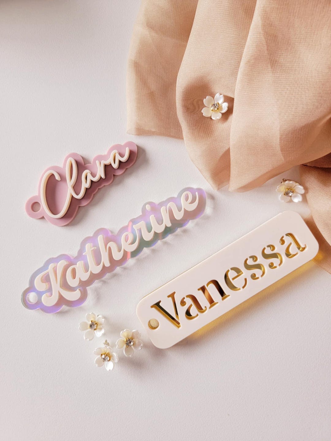 Acrylic Name Keychain, 3D Name Keychain, Backpack Keychain, Kids ...