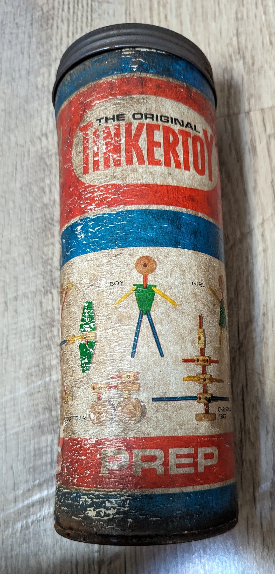 The Original Tinkertoy PREP Building Blocks Set Vintage - Etsy