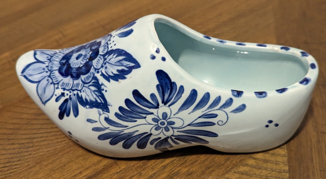 Vintage Delft Blauw blue Clog Shoe Figurine Hand Painted Porcelain ...