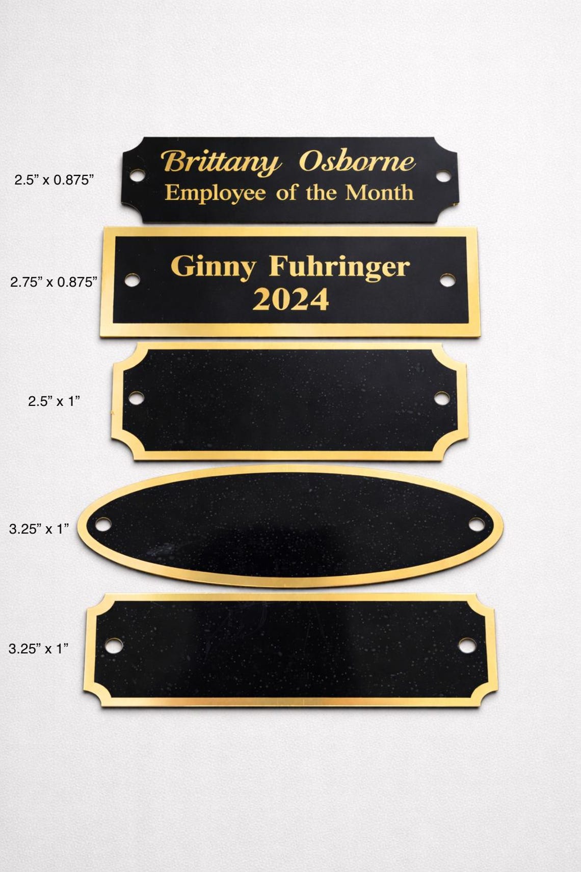 Engraved Perpetual Award Name Plates – Black & Gold - Buy 3 Get 1 FREE ...