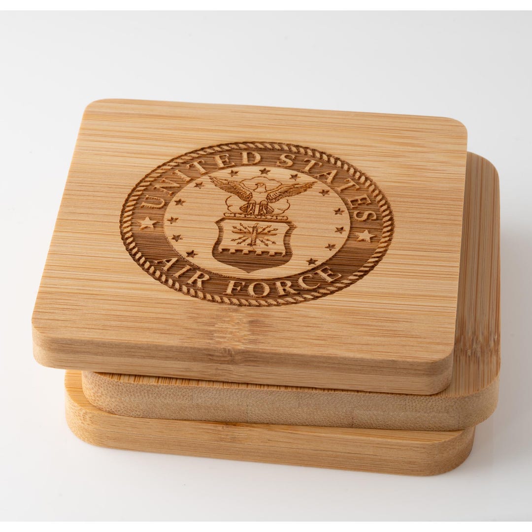 Bamboo Custom Coasters, Military Style Gift, Military Coasters ...
