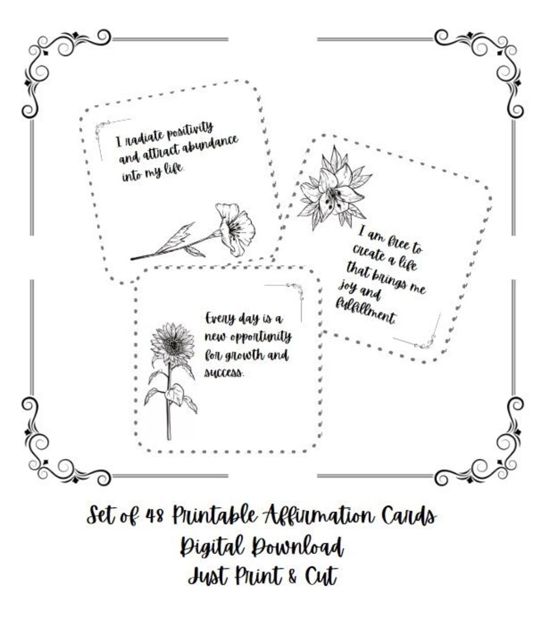 Unique Positive Affirmation Cards Printable 48, Manifestation Cards ...