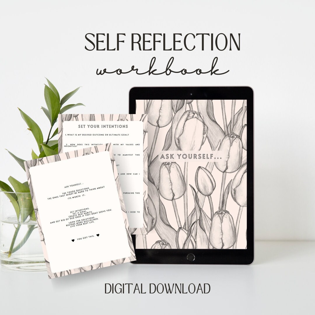 Self Reflection Workbook Printable PDF Digital Download - Goal Setting ...