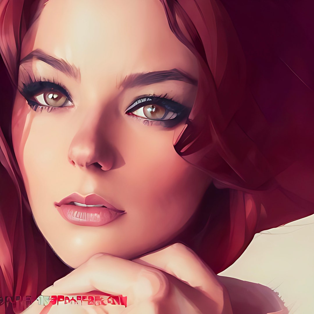 Earth Eyes | Woman Portrait | Wall Art | Paint Portrait | Red Head Art ...