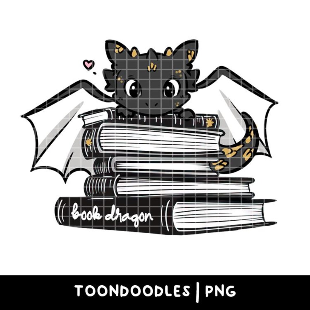 Book Dragon Bookish PNG | Cute Dragon Trendy Book Lover PNG | Reading ...