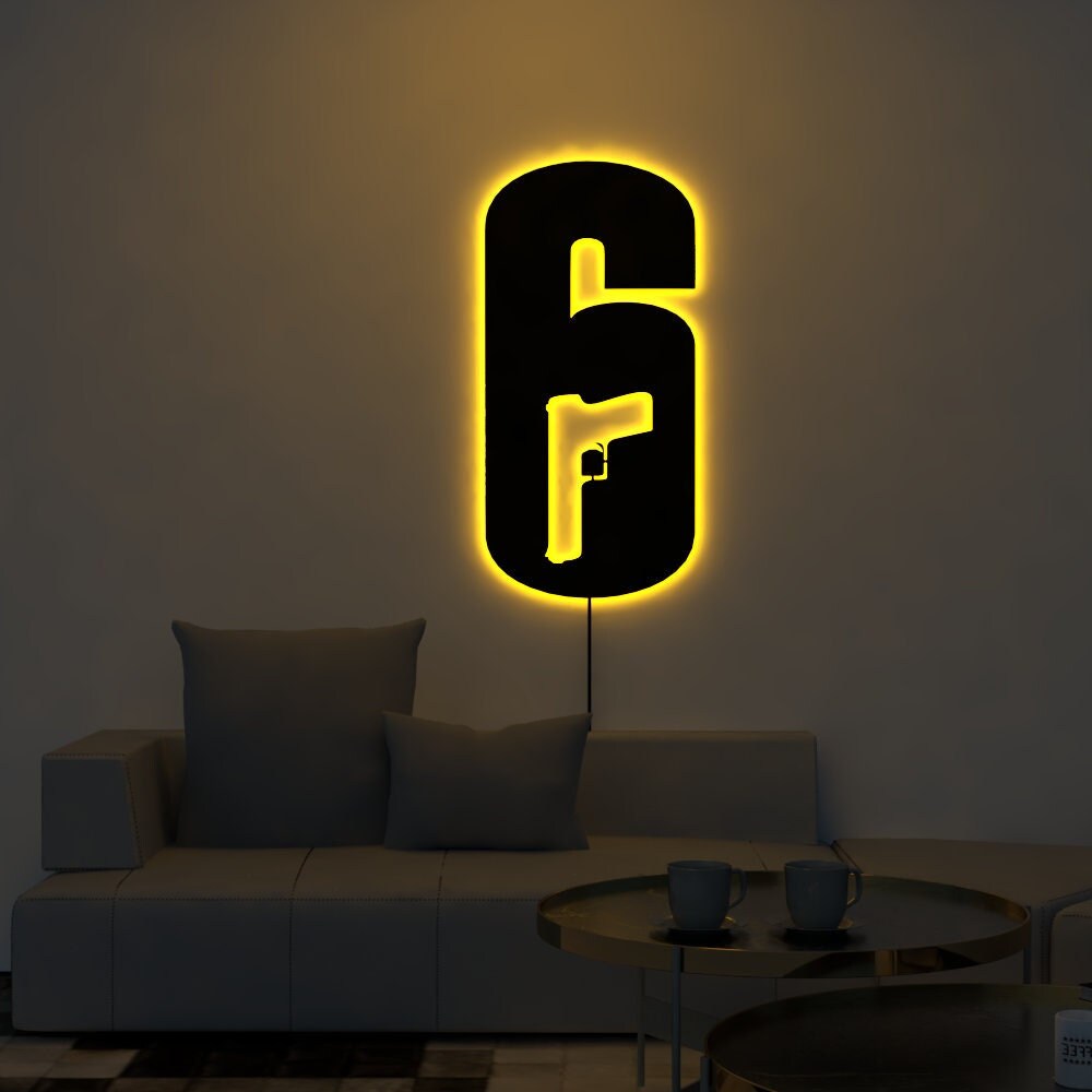 Rainbow Six Lighted Sign, Rainbow Six Wall Decor, Rainbow Six Wall ...