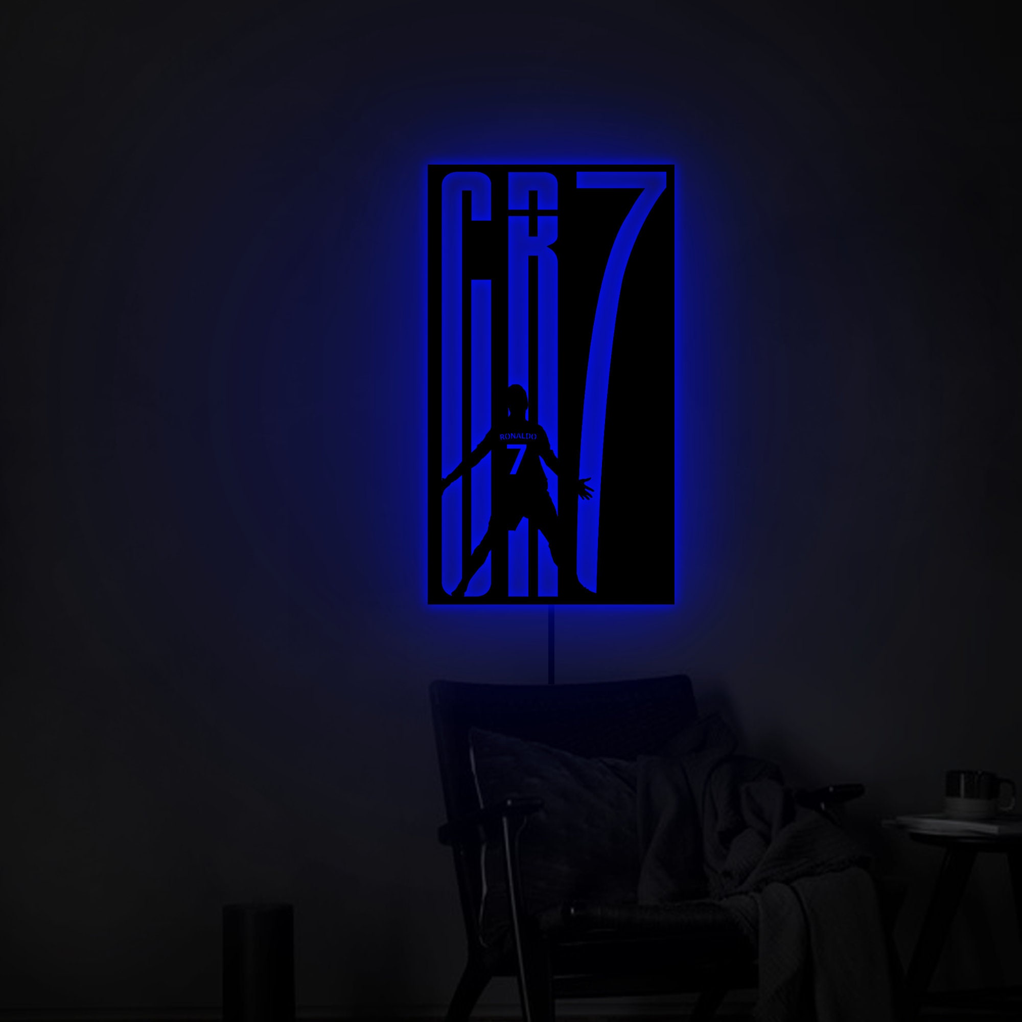 Cristiano Ronaldo Led Wooden Wall Sign, Ronaldo Led Lighted Wall Decor ...