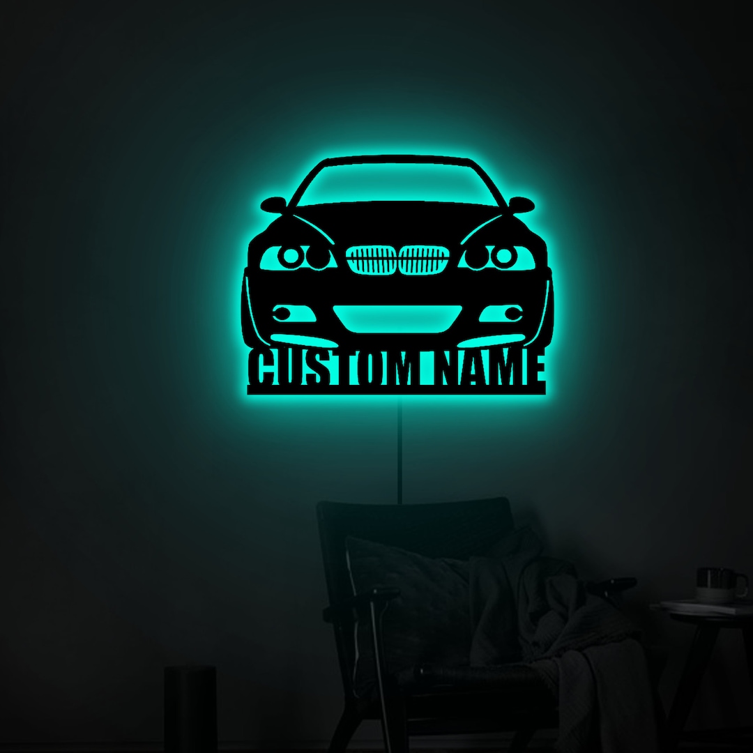 Bmw M3 E46 Wall Decor, M3 Led Sign, Bmw Garage Wall Art, Bmw E46 Led ...