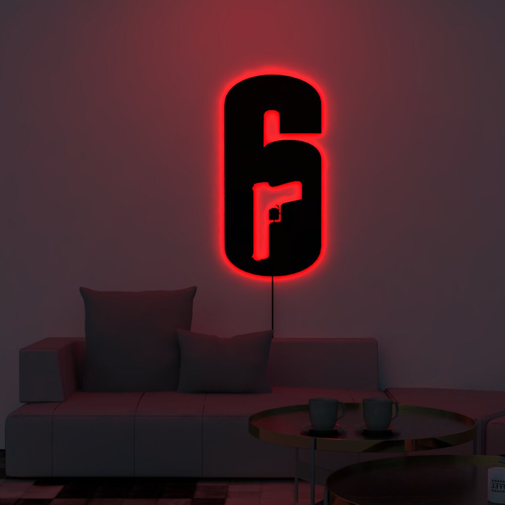 Rainbow Six Lighted Sign, Rainbow Six Wall Decor, Rainbow Six Wall ...